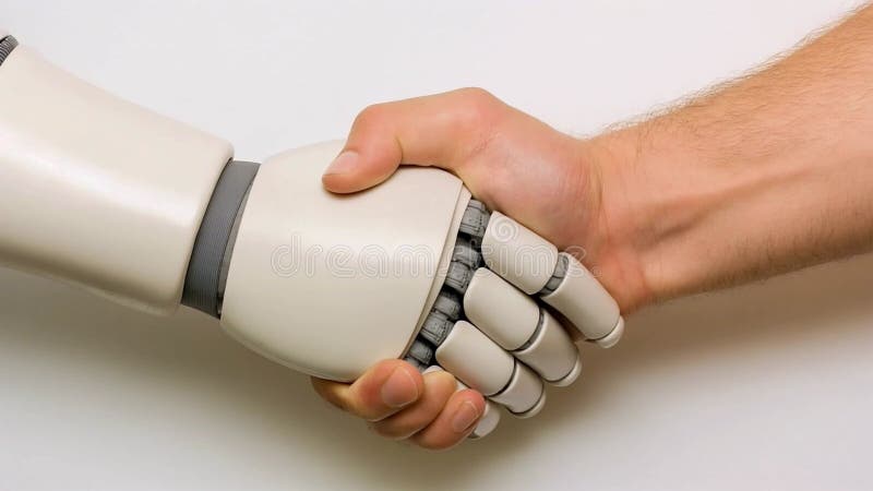 Human Hand Shaking Robotic Prosthetic Hand Stock Video - Video of ...