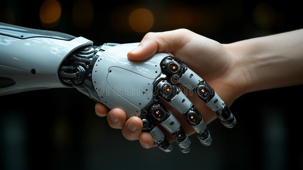Human Hand Shaking Robotic Hand Promoting Collaboration between Humans ...