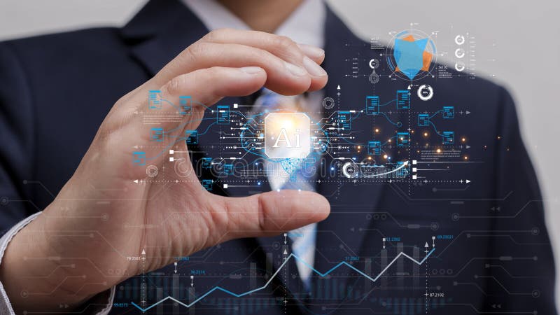 Hand Show Virtual Graphic Global Internet Connect with AI Technology AI ...