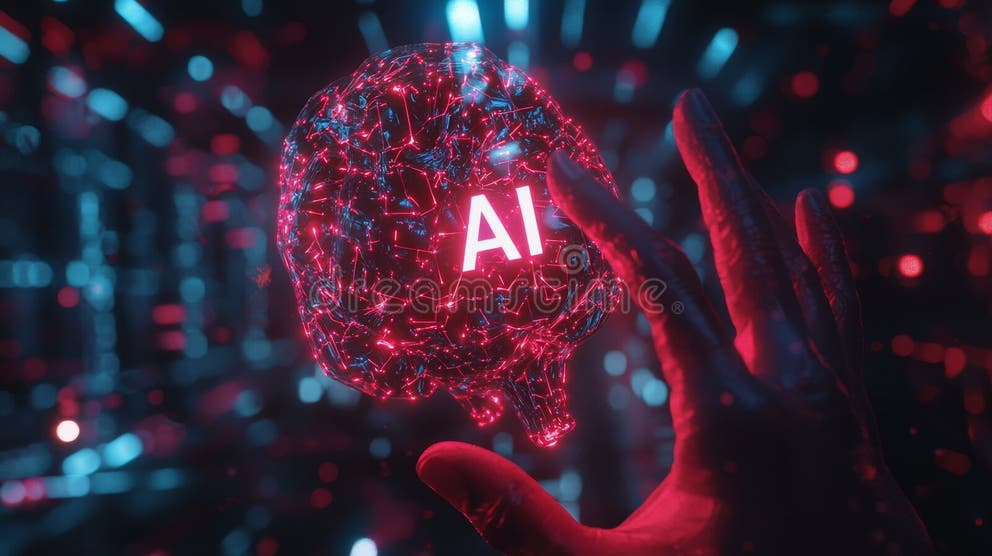A Human Hand Showcasing AI Technology, Representing an Artificial ...