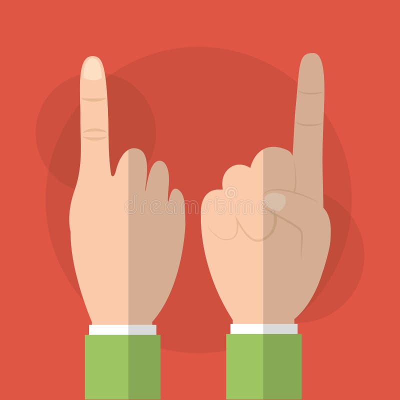 Human Hand Showing Finger First Gesture Front and Back Stock Vector ...