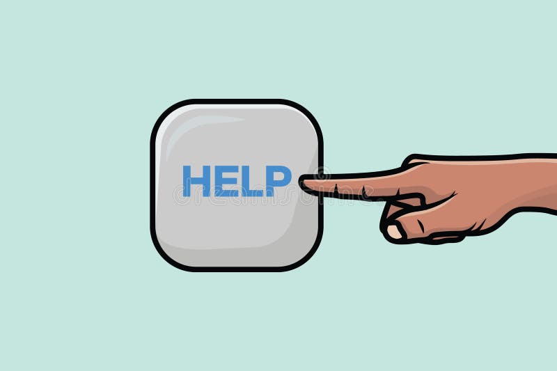 Human Hand Showing Help Sign Board Vector Illustration. Stock Vector ...