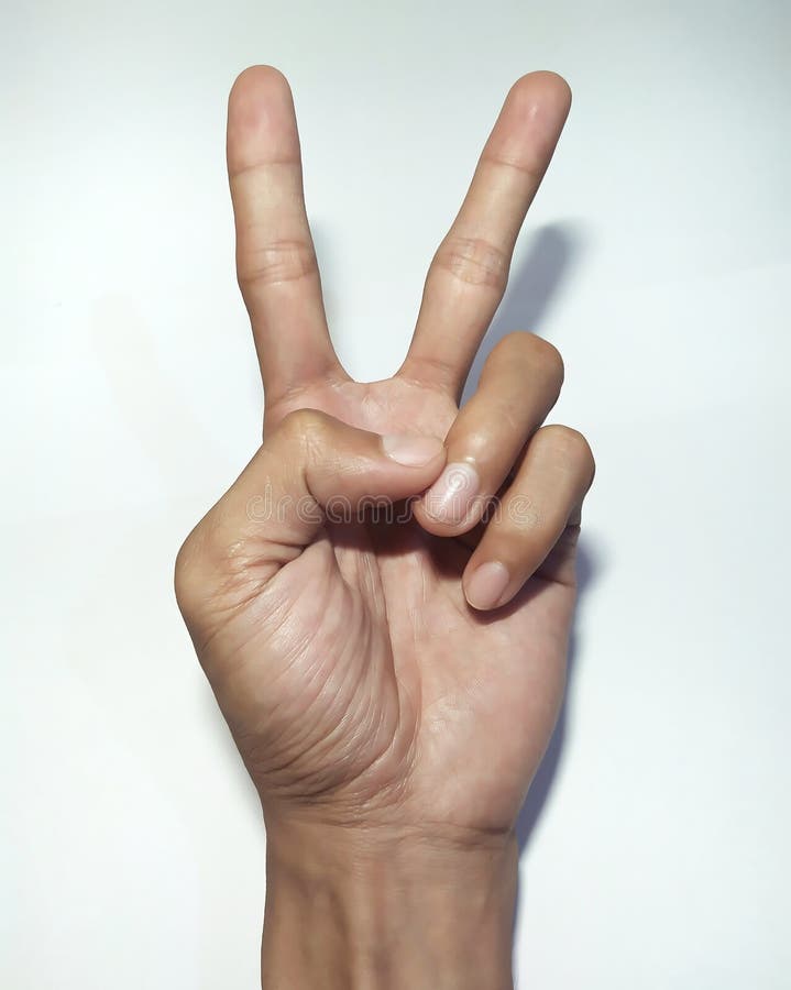 Human Hand Showing Number Two on White Studio Background Stock Image ...
