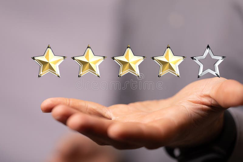 Human Hand Showing 5 Stars Rating Quality Stock Photo - Image of ...