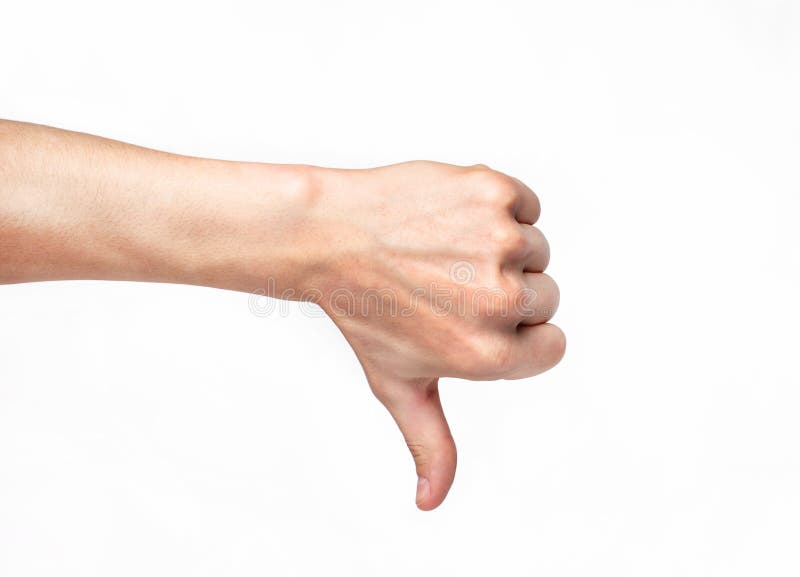 Human Hand Showing Thumb Down Stock Image - Image of isolated ...