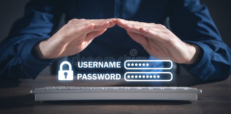 Human Hand Showing Username and Password with Padlock Stock Photo ...