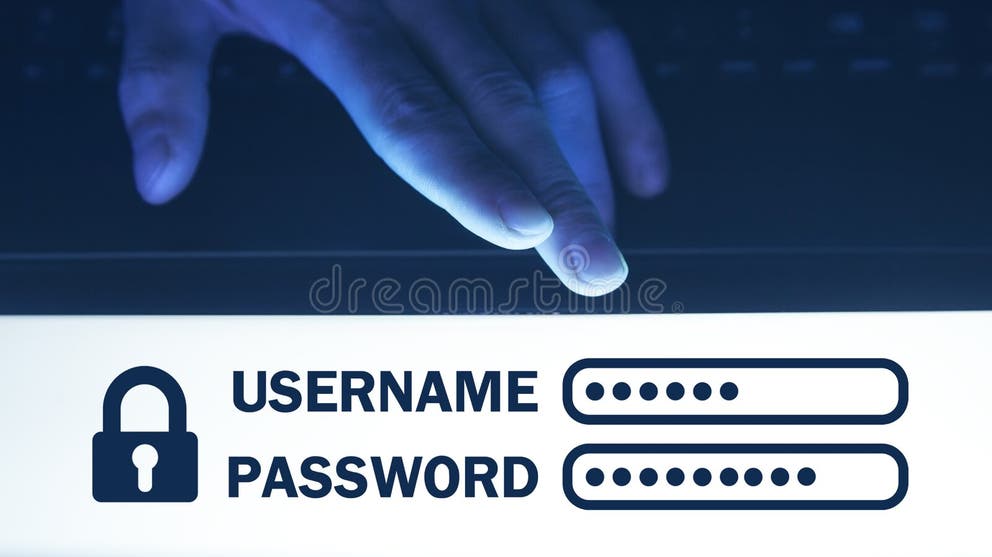 Human Hand Showing Username and Password with Padlock Stock Photo ...