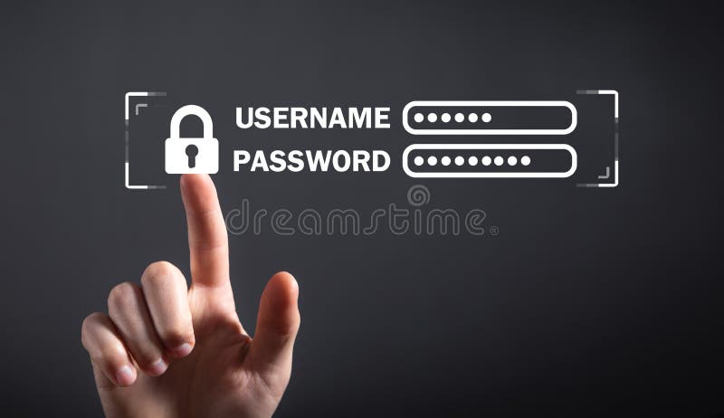 Human Hand Showing Username and Password with Padlock Stock Image ...