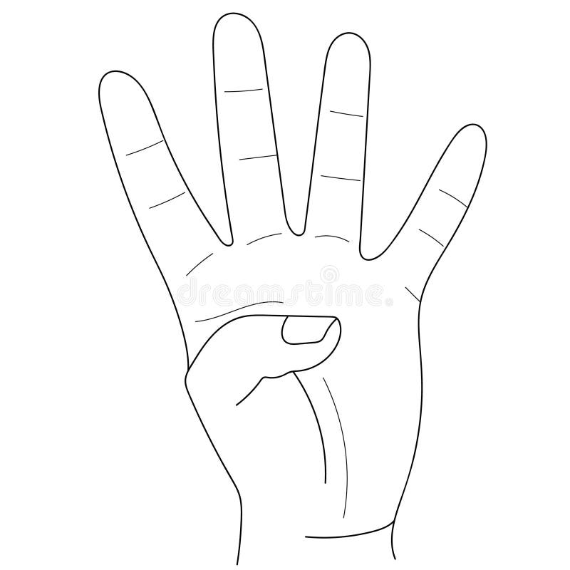 Human hand sign. stock vector. Illustration of drawn - 345413979