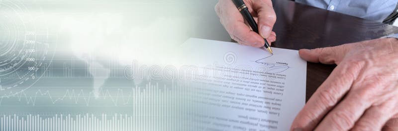Signing of a Contract; Panoramic Banner Stock Photo - Image of ...