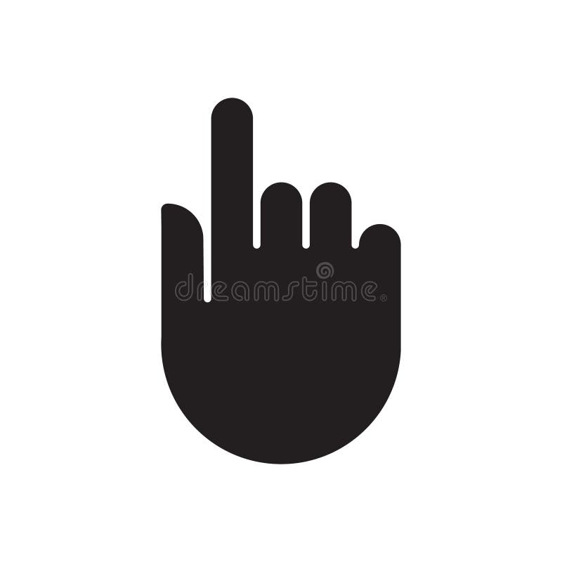 Human Hand Silhouette Finger Arrow Icon Stock Vector - Illustration of ...