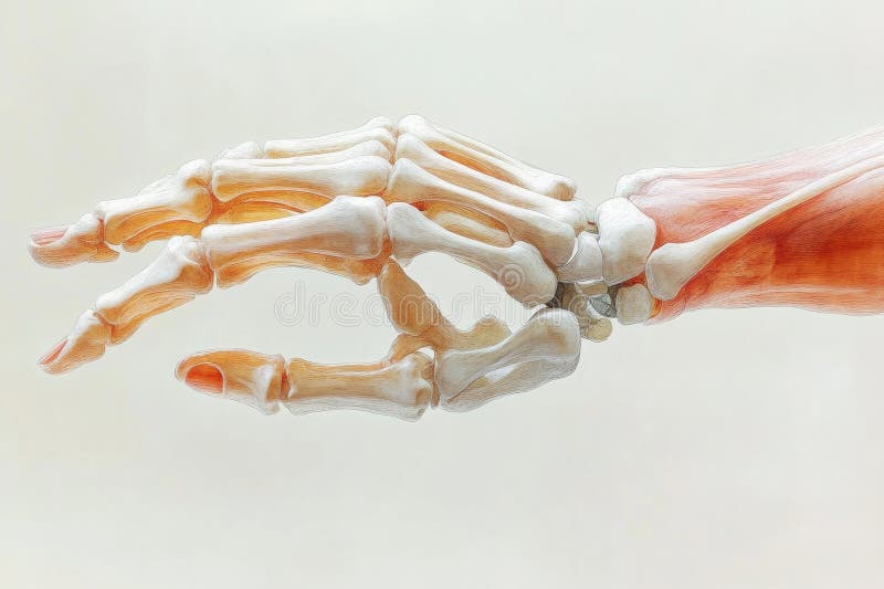 Detailed View of a Human Hand Skeleton Showcasing the Intricate Bone ...