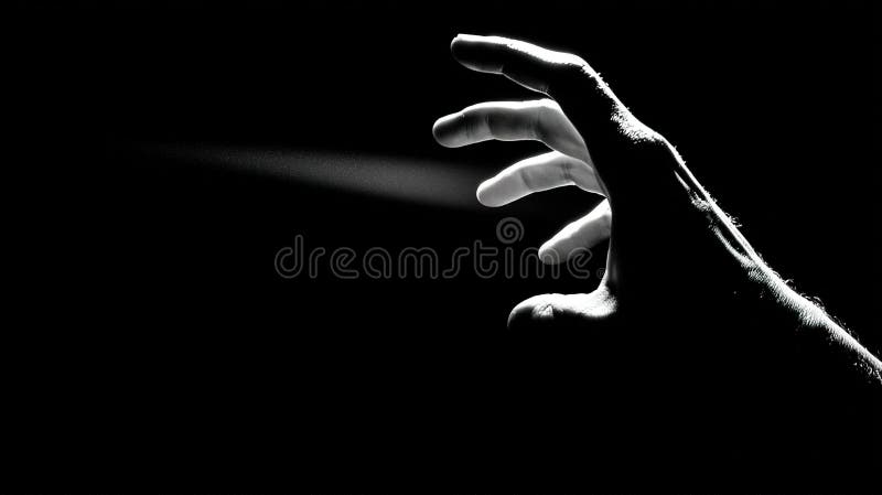 Human Hand in Spot Light Isolated on Transparent Background in ...