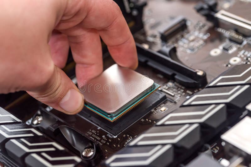 Human Hand Taking Out Cpu from Motherboard Stock Image - Image of ...