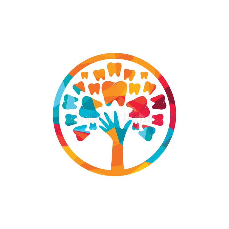 Dental Care Vector Logo Template. Teeth and Hand Tree Icon Design ...