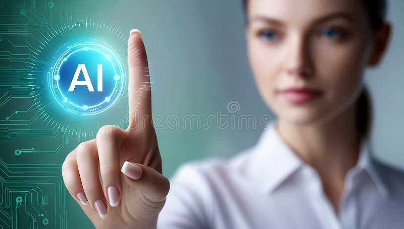 A Human Hand Touches a Glowing AI Icon To Customize AI-generated ...