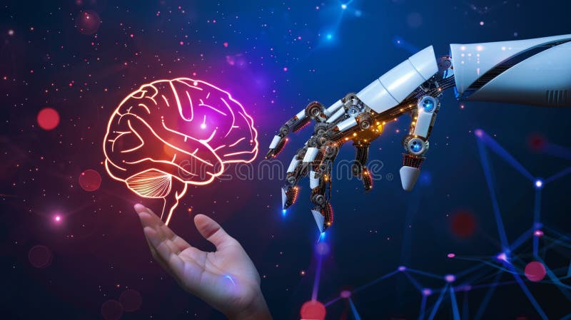 Synaptic Spark: Abstract Neuron on Blue, Space for Biology Concepts ...