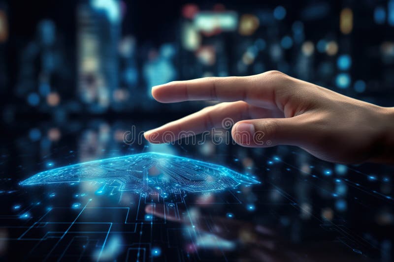Human Hand Touching the Screen Showing Digital Technology, Stock ...