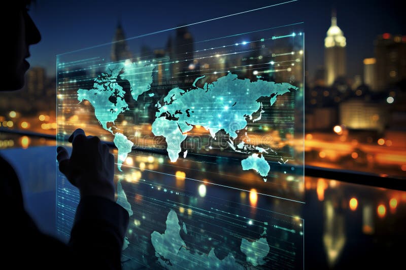 Human Hand Touching Virtual Screen for Live Chat, Messaging, and Social ...