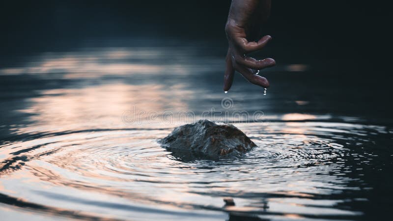 Human Hand Touching Water Surface Stock Photo - Image of aqua, closeup ...