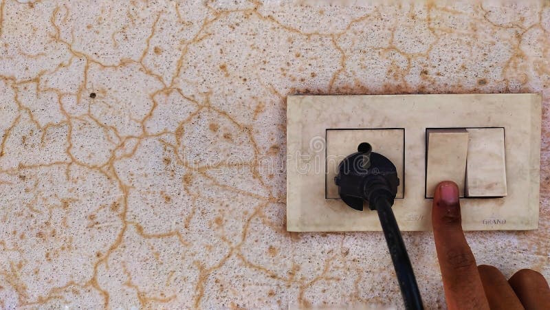 A Human Hand Turning on and Off Switch or Turn on and Off Button of a ...