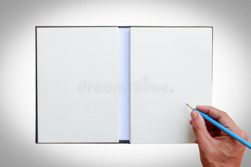 Hand Use Pencil Write on Notebook Stock Photo - Image of message, learn ...
