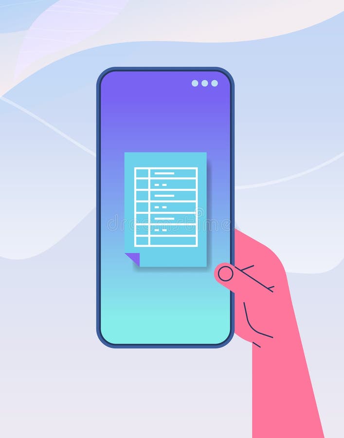 Human Hand Using Mobile App Online Data Statistics Remote Business ...