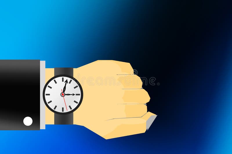 Human hand with watch stock illustration. Illustration of human - 147820857