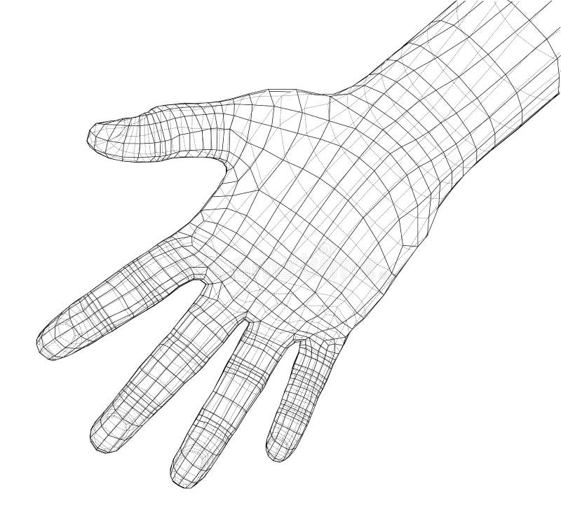 Human Hand Wire-frame. Vector Stock Vector - Illustration of design ...