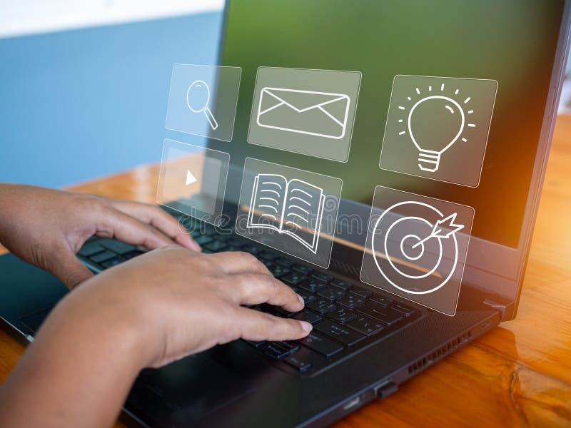 Human Hand Working on Computer. Business Concept and Communication ...