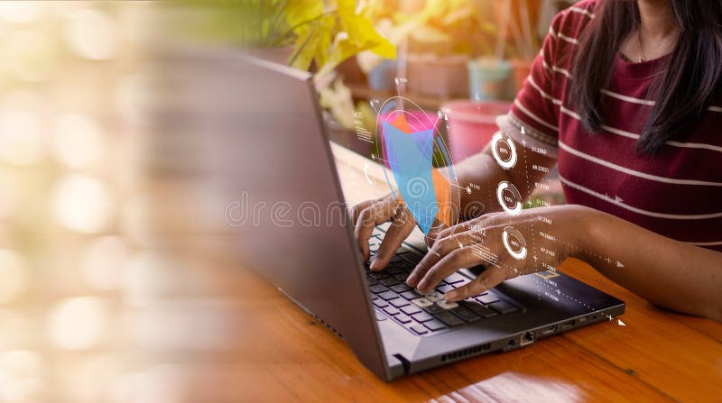 Human Hand Working on Computer. Business Concept and Communication ...