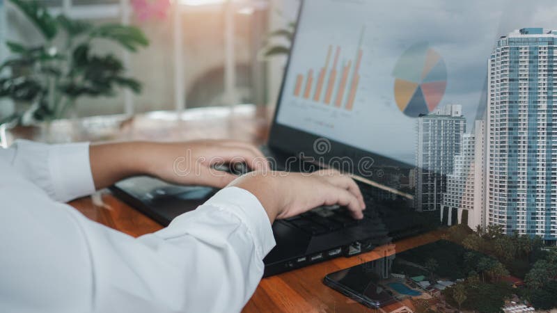 Human Hand Working on Computer. Business Concept and Communication ...