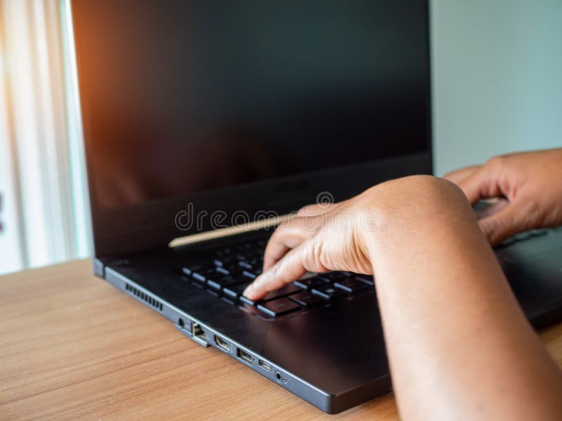 Human Hand Working on Computer. Business Concept and Communication ...
