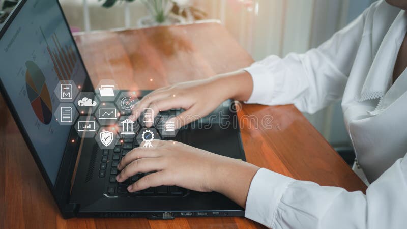 Human Hand Working on Computer. Business Concept and Communication ...