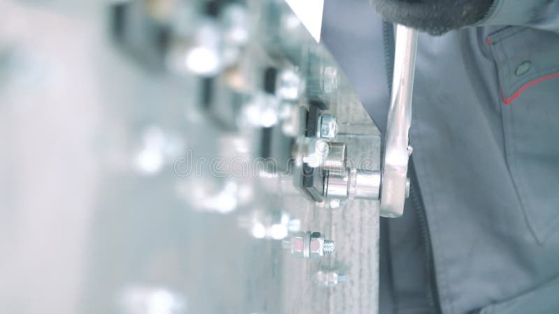 Human Hand Working with Universal Socket Wrench Using Nozzle ...