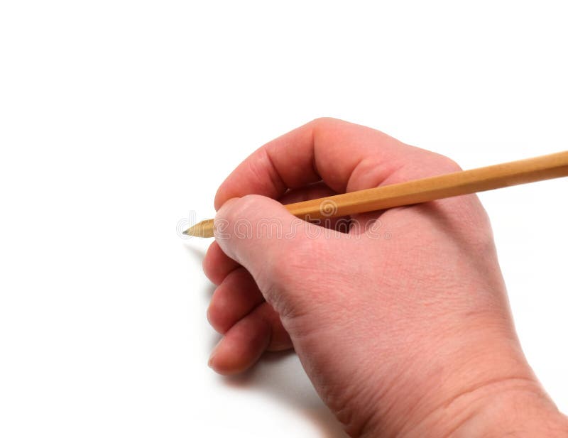 Human Write on a Paper with Keyword and Magnifying Glass Isolated on ...