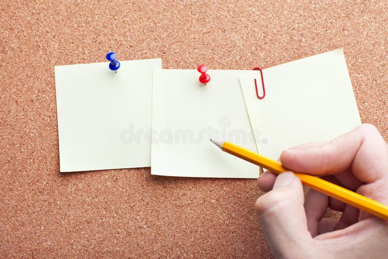 Human Hand Writing with Pencil on Note Papers Stock Image - Image of ...