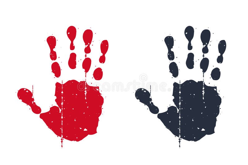 Human Handprint. Adult Handprint. Human Fingers and Palm of Hands ...