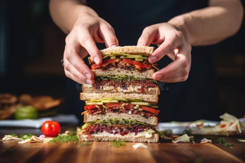 Human Hands Shredding Slowcooked Chicken for Sandwiches Stock Photo ...