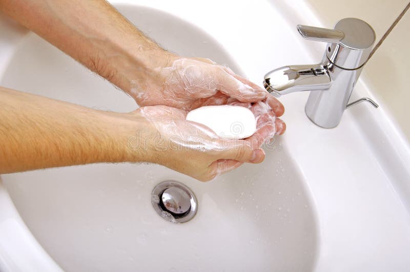 Human Hands Being Washed with Water Stock Image - Image of hygiene ...