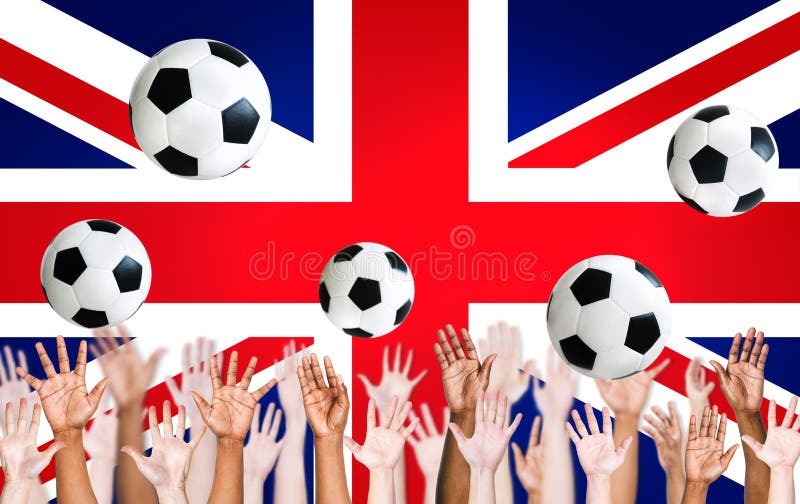 Human Hands with British Flag As a Background Stock Image - Image of ...
