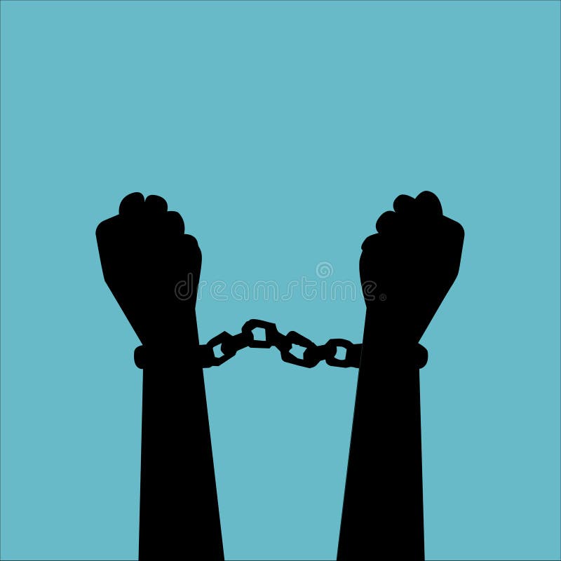 Human hands with chain. stock vector. Illustration of hands - 215989406