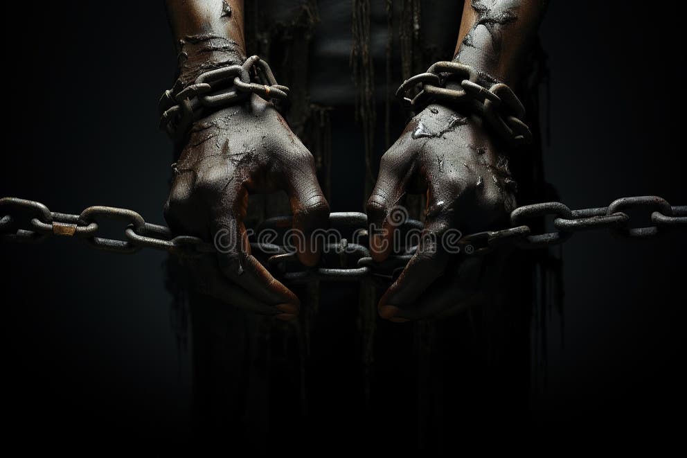 Human Hands are Chained, the Concept of Slavery, AI Generation Stock ...