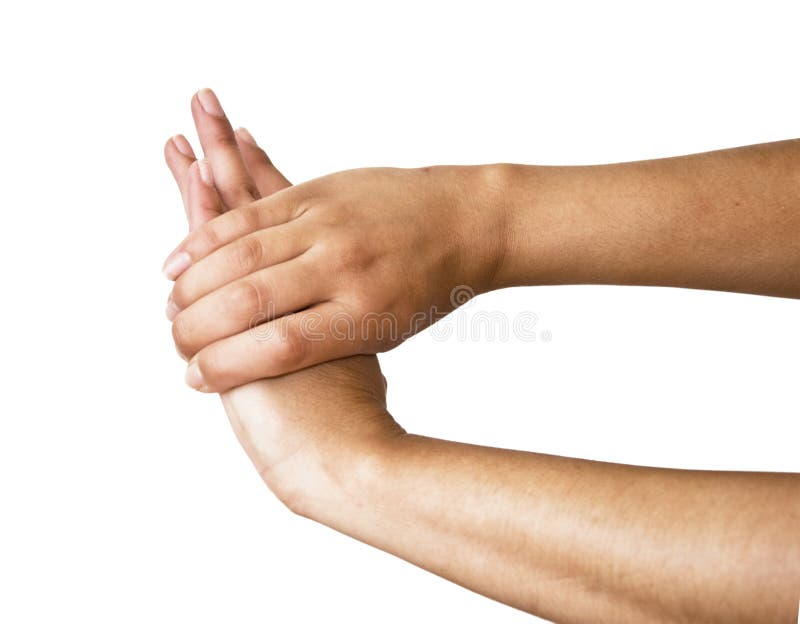 Human Hands Clasped Together On White Stock Photo - Image of indicates ...