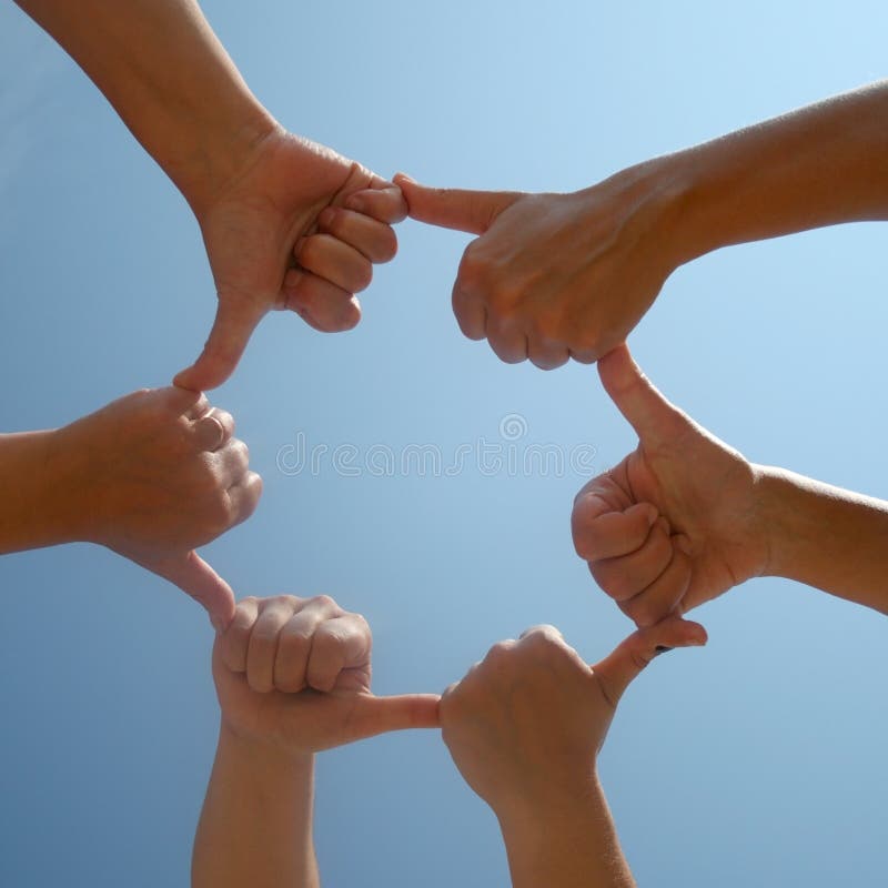 Human Hands Connected in Ring. Stock Photo - Image of skin, caucasian ...
