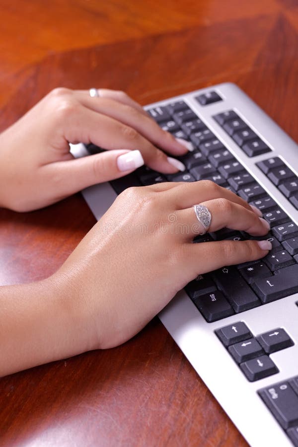 Human Hands Doing Some Computer Work Stock Photo - Image of employment ...