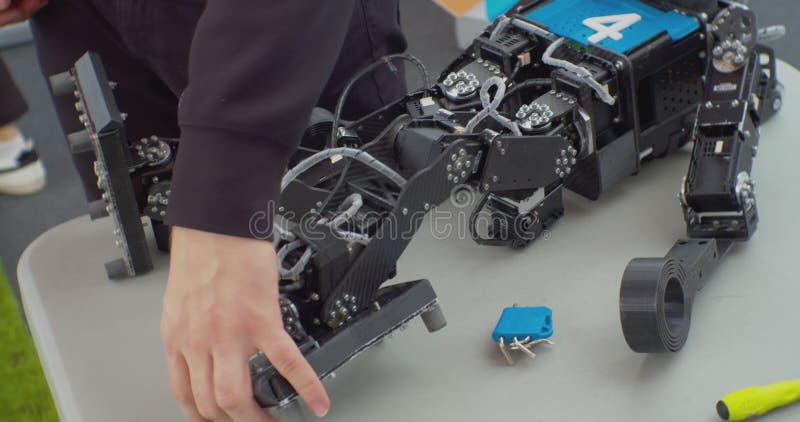 Human Hands are Engaged in Mechanical Assembly of the Robot Using a ...