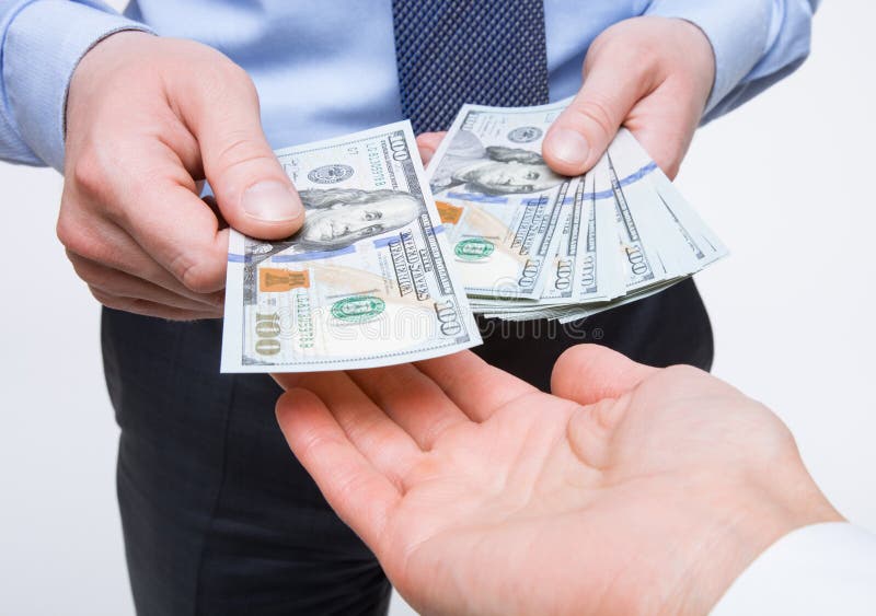 Human Hands Exchanging Money Stock Image - Image of financial, human ...