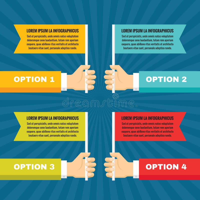Human Hands with Flags - Infographic Blocks - Vector Concept ...