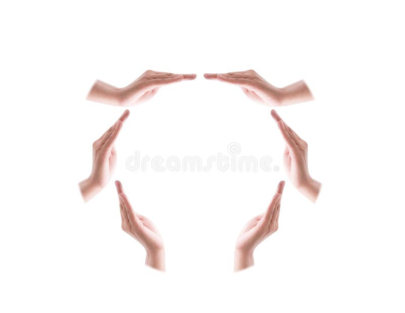 Protective Circle of Human Hands Stock Photo - Image of protection ...